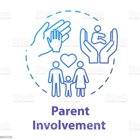 부모 참여 개념 아이콘입니다 아이들을위한 긍정적 인 환경 사랑과 관심 가족 지원 아이디어 얇은 라인 일러스트 벡터 절연 윤곽선 Rgb 색상 드로잉 편집 가능한 스트로크