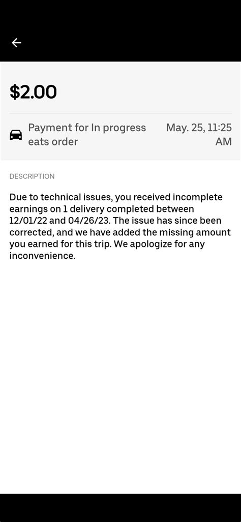 Techinal Glitch Payment Rubereatsdrivers