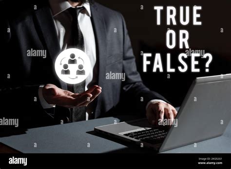 sign displaying true or falsequestion concept meaning series of statements to be marked as true