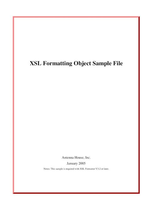 Pdf Xsl Formatting Object Sample File Dokumentips