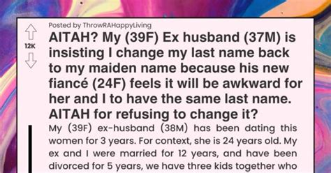 Ex Husband Wants Woman To Change Her Last Name Back To Maiden Name Because Of His New Wife DEFUSED