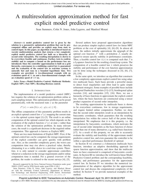 pdf a multiresolution approximation method for fast explicit model