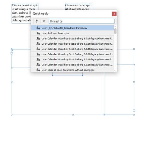 Thread Text Frames Selection Lfcorullon Scripts