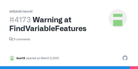 Warning At FindVariableFeatures Issue Satijalab Seurat GitHub
