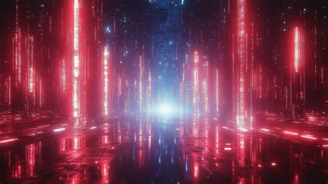 Colorful Abstract Wave Pattern Representing Sound And Light Interactions At Night Stock Image