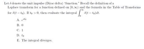 Solved Let δ denote the unit impulse Dirac delta Chegg