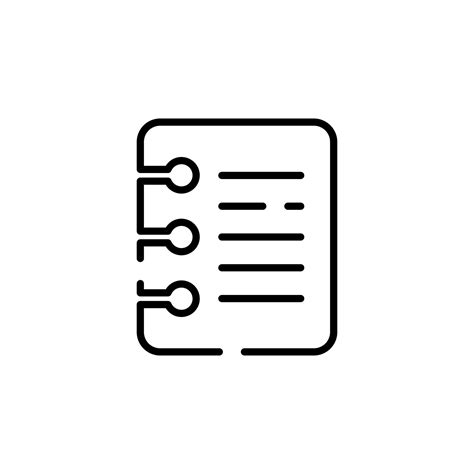 Notes Notepad Notebook Memo Diary Paper Dotted Line Icon Vector Illustration Logo Template