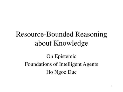 Ppt Resource Bounded Reasoning About Knowledge Powerpoint