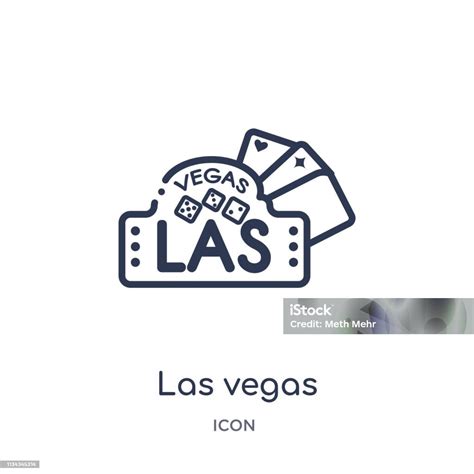 Vetores De Ícone Linear De Las Vegas Da Coleção Do Esboço Dos Mapas E Das Bandeiras Linha Fina