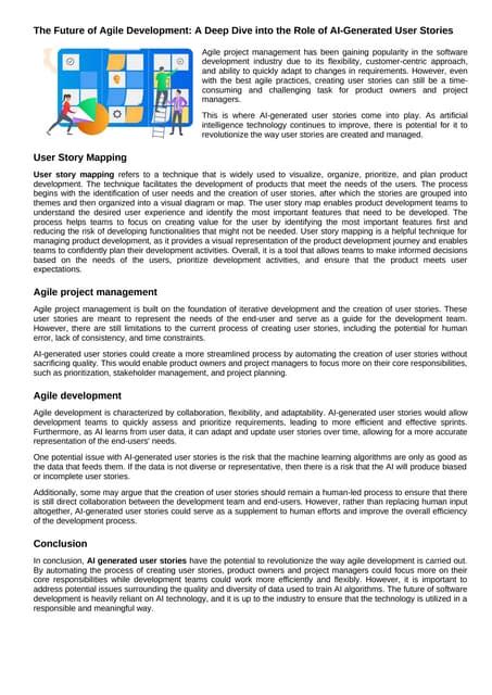 The Future Of Agile Development A Deep Dive Into The Role Of Ai