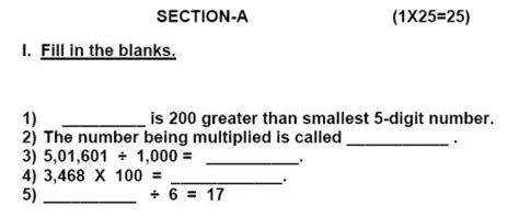 Cbse Class 6 Mathematics Sample Paper Set Q