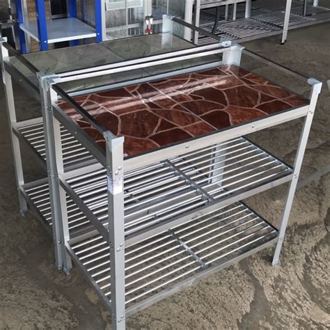 ชั้นวางของอลูมิเนียมหน้ากระเบื้อง Shopee Thailand