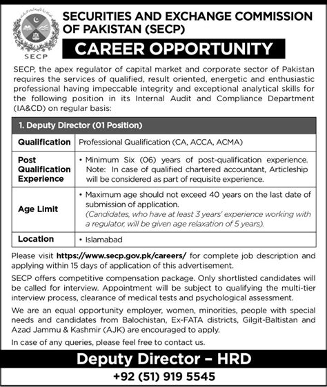 The Secp Requires The Services Of Qualified Result Oriented Energetic