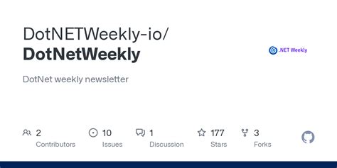Issues DotNETWeekly Io DotNetWeekly GitHub