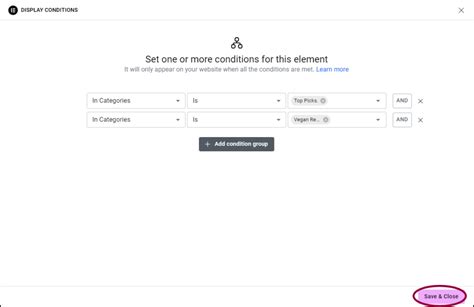 Show And Hide Elements On A Page Display Conditions Elementor