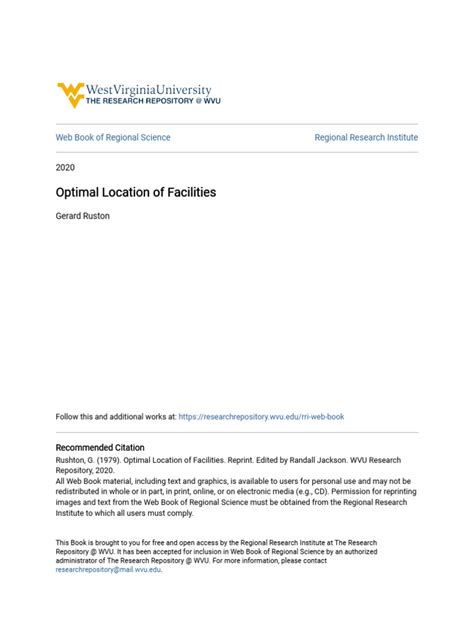 Optimal Location Of Facilities Pdf Mathematical Optimization Theory