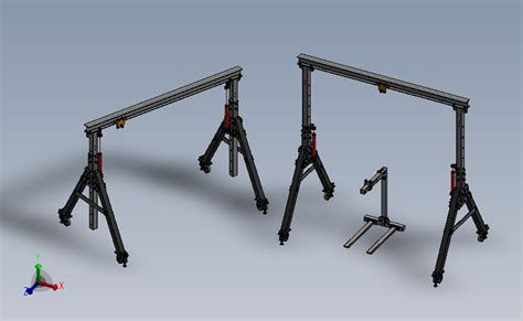 可移动可调节的龙门起重机 SOLIDWORKS 2015 模型图纸下载 懒石网