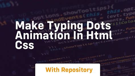 Make Typing Dots Animation In Html Css Youtube
