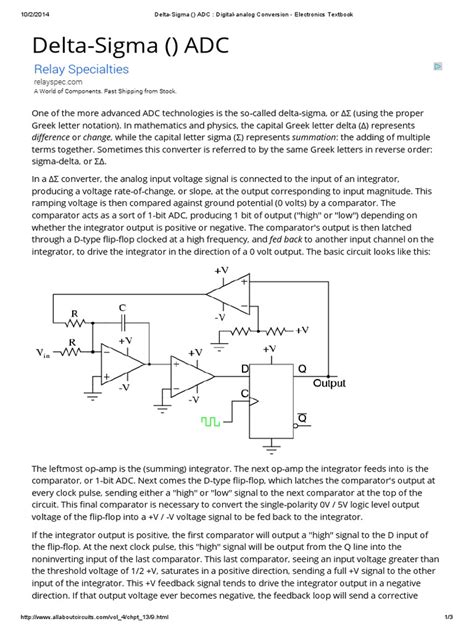 Delta Sigma Adc Digital Analog Conversion Electronics Textbook