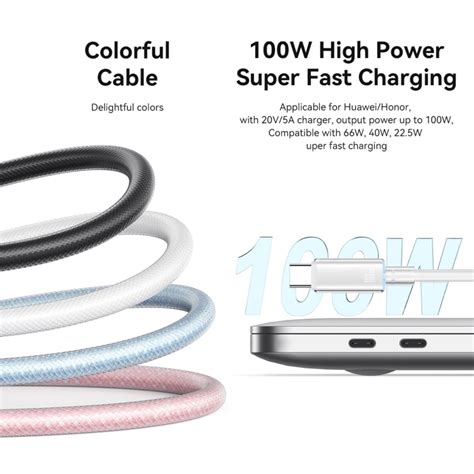 Usams Type C Type C 알루미늄 합금 투명 Led 100w 고속 충전 데이터 케이블 길이12m검은색