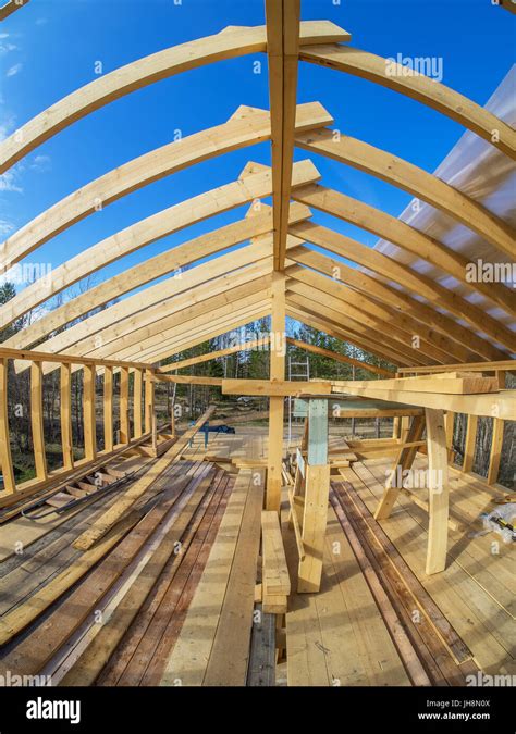 Construction Of A Frame House Stock Photo Alamy