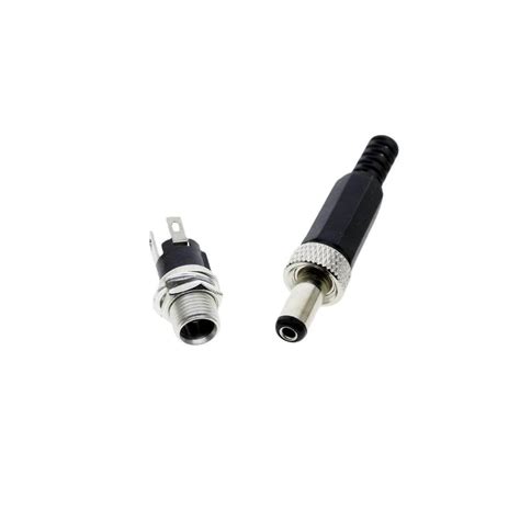 Conector Dc Macho Y Hembra 55x21mm Con Rosca
