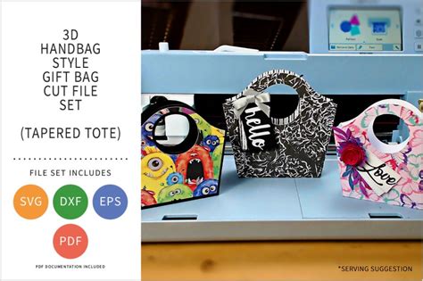 3d Handbag Style T Bags Cut File Set Gentleman Crafter