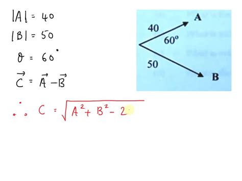 solved vectors a and b are shown what is the magnitude of vector c if