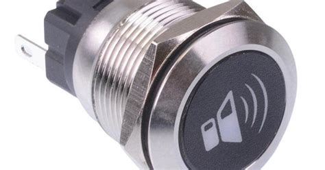 Speaker Red LED Latching 19mm Vandal Push Button Switch SPDT 12V