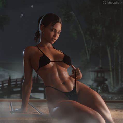 Rule 34 3d Blender Capcom Dark Skin Female Hot Spring Resident Evil