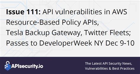 Issue API Vulnerabilities In AWS Tesla Backup Gateway Twitter API Security News