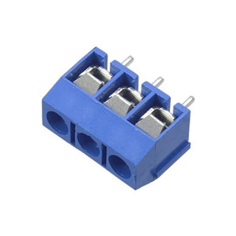 3 Pin Screw Terminal Block Connector 5mm Distance Blue 3ptermb