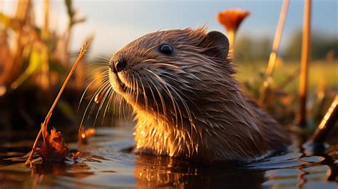Premium Ai Image Closeup Photo Of A Muskrat Looking In Their Habitat