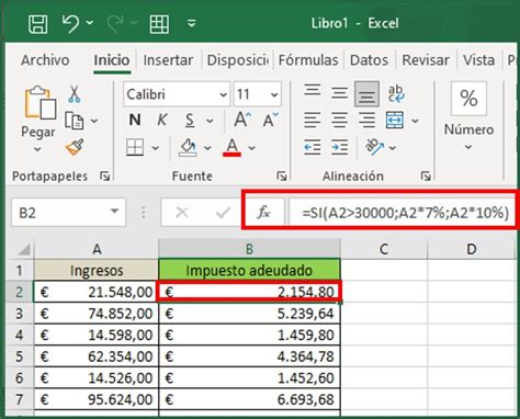 Fórmula Si No En Excel