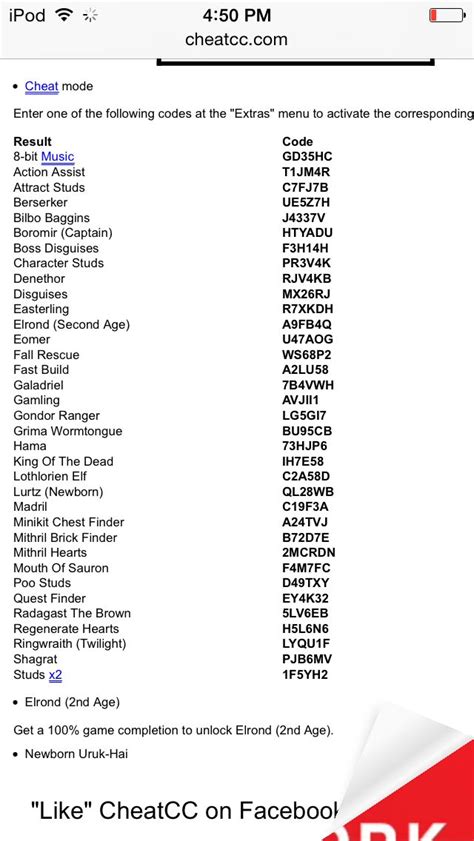 Star Wars Lego Cheat Codes