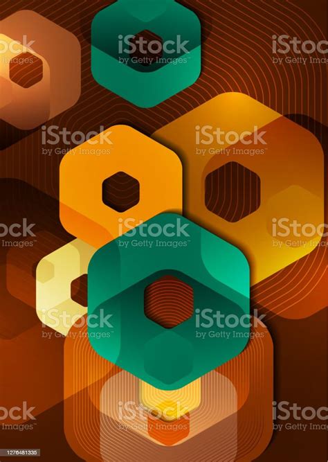 둥근 여러 가지 색의 육각형과 선의 밝은 추상적 배경 비즈니스 프레젠테이션 템플릿입니다 현대적인 기하학적 디자인 벡터 0명에 대한 스톡 벡터 아트 및 기타 이미지 Istock