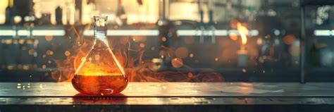 Chemical Reaction In Flask Premium Ai Generated Image