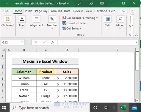 [fixed ] Excel Sheet Tabs Hidden Behind Taskbar 6 Solutions