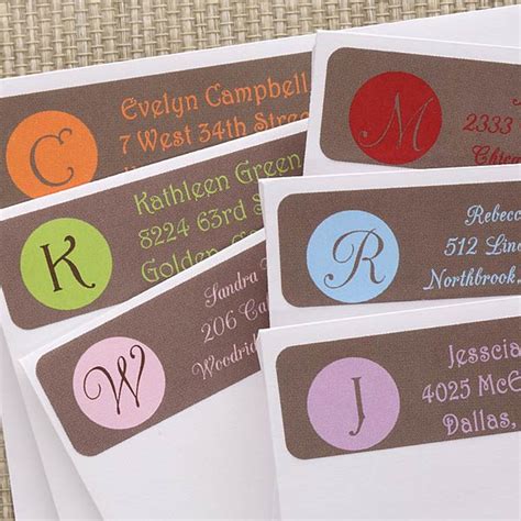 Printed Return Address Labels With Custom Initial