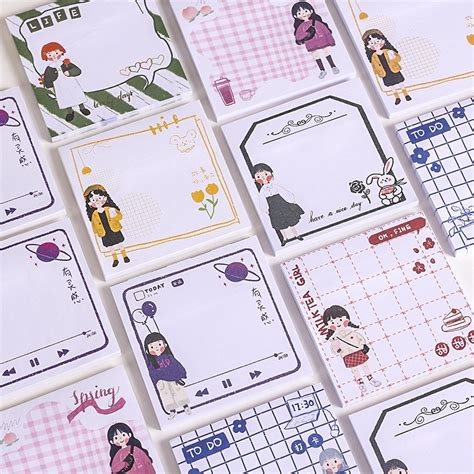 ชุดกระดาษโน้ต ลายการ์ตูน Jk Girl Series ฉีกได้ สําหรับนักเรียน มี 4