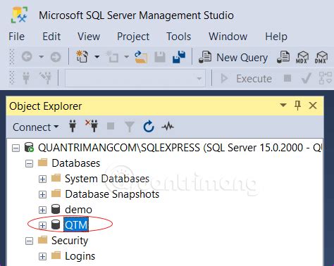 Cách tạo cơ sở dữ liệu trong MS SQL Server QuanTriMang