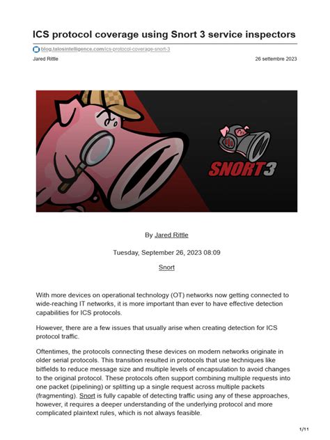 snort blog ics protocol coverage using snort 3 service inspectors new