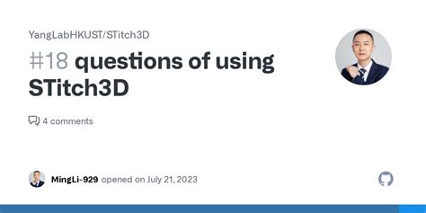 Questions Of Using STitch D Issue YangLabHKUST STitch D GitHub