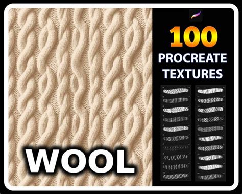 Procreate Wool Texture Brushes Knitted Wool Texture For Procreate Wool Brushes Fabric