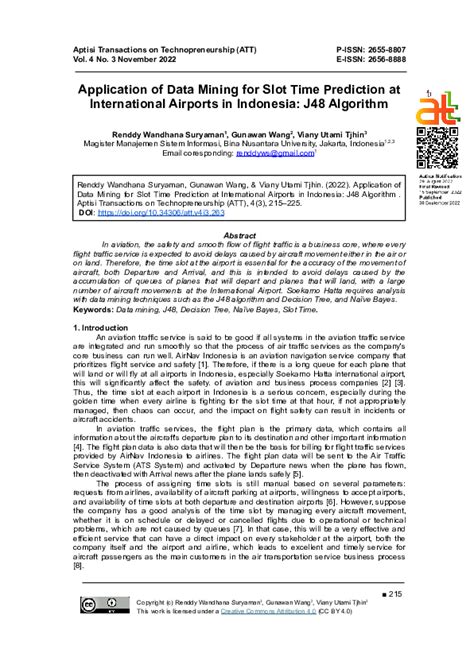 Pdf Application Of Data Mining For Slot Time Prediction At