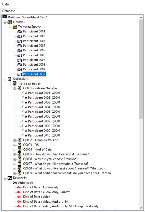 Import Spreadsheet Data Transana Online Tutorial