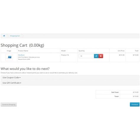 OpenCart Add Option To Checkout One Time