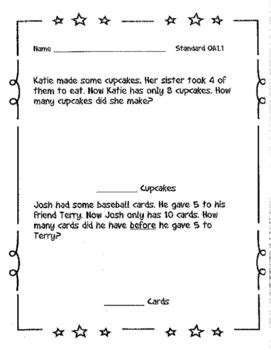 Word Problems Standard OA 1 1 By Alicia Morgan TpT