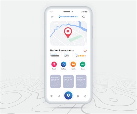 Map Gps Navigation Smartphone Map Application And Red Pinpoint Screen
