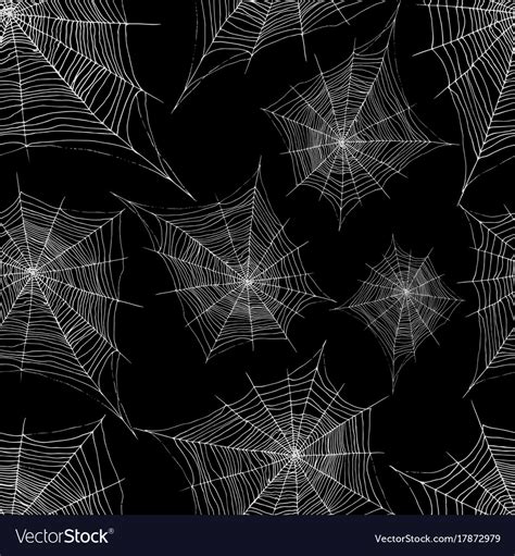 Hand Drawing Decorative Cobweb Seamless Pattern Vector Image